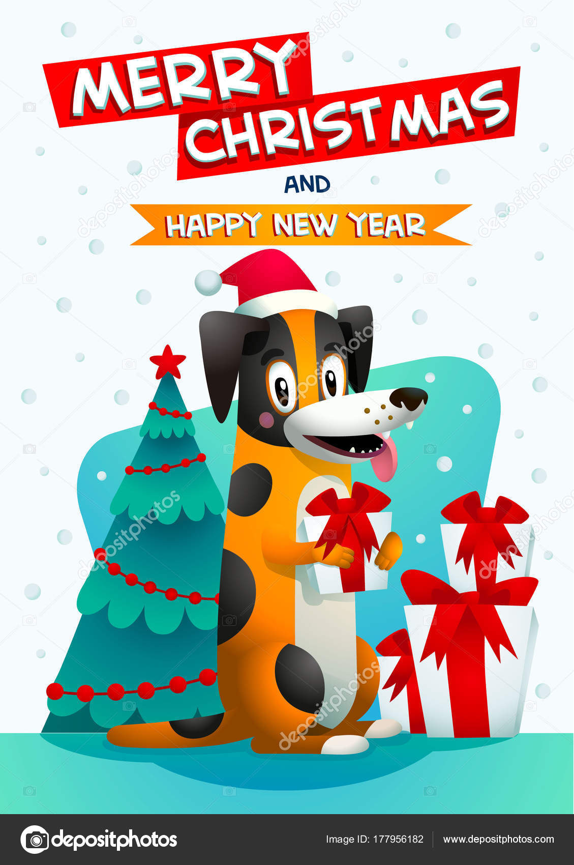 Merry Christmas Cute Dog