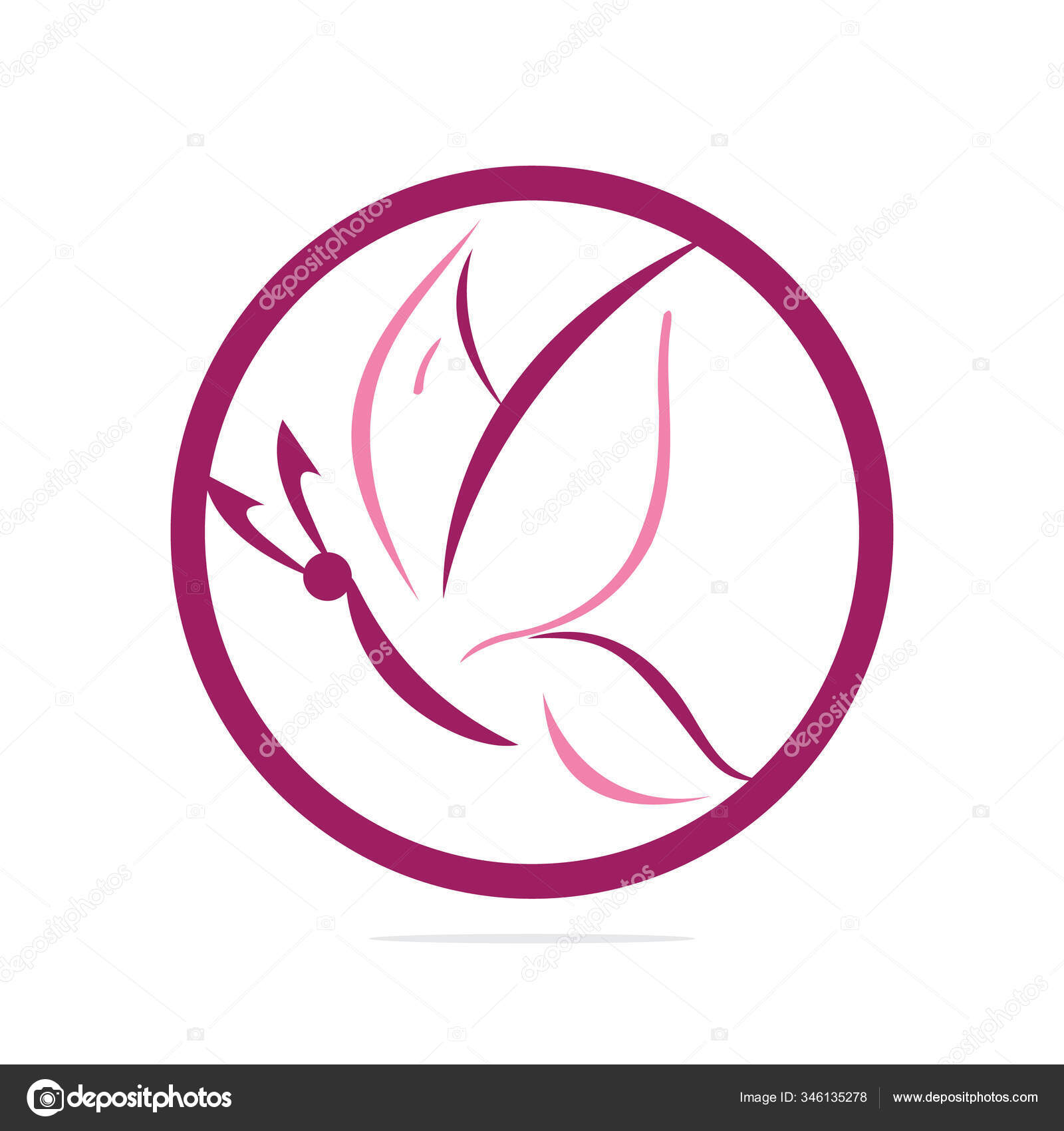 Beautiful Vector Logo Concept Illustration Woman Butterfly Logo Sign ...