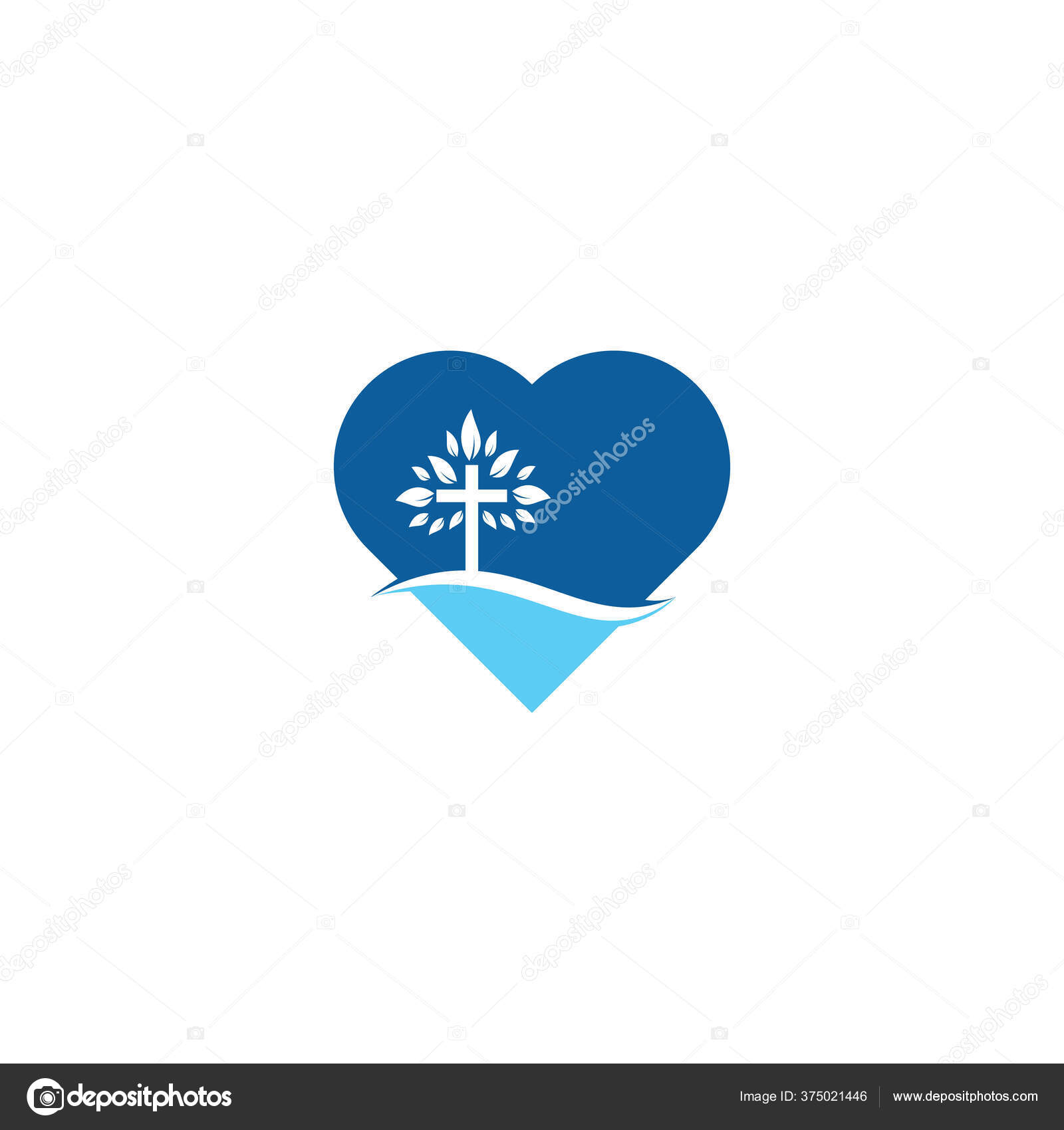 Tree Religious Cross Symbol Icon Vector Design Cross Tree Heart Stock ...