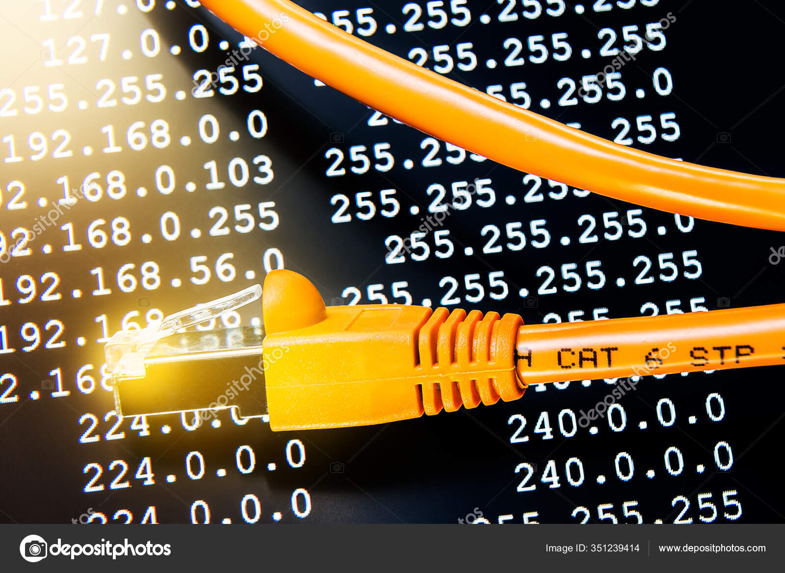 Orange Stp Cable Routing Table Black Background Stock Photo by ©david ...