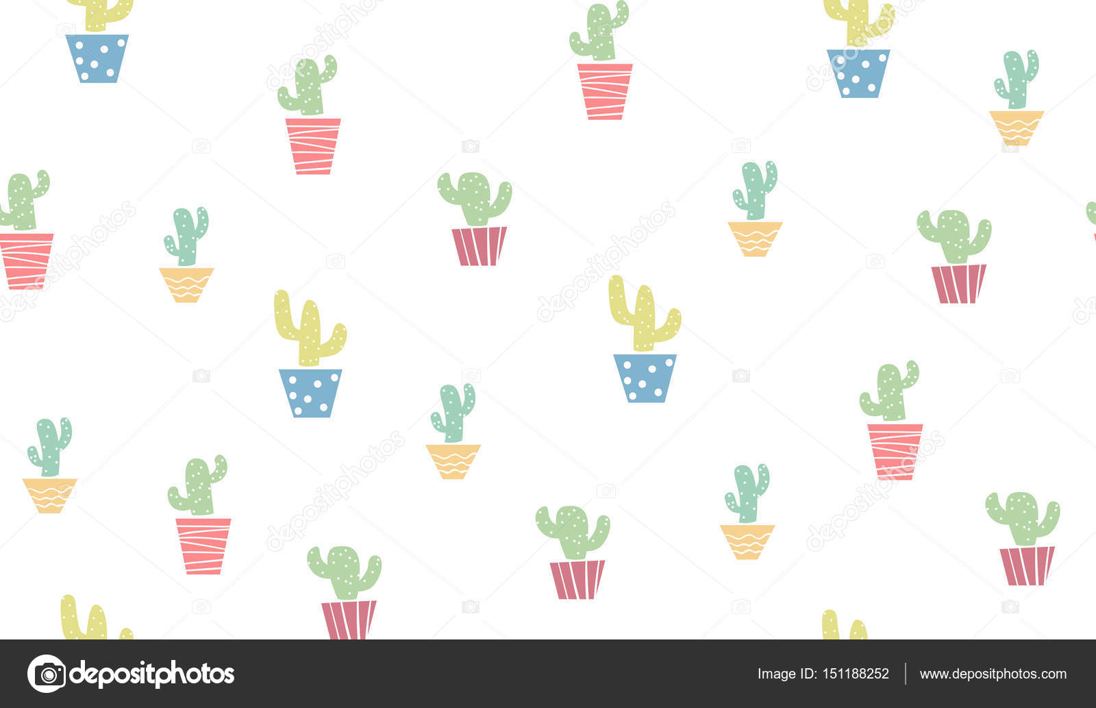 Pastel colored seamless cactus pattern Stock Vector by ©Elecstasyy ...