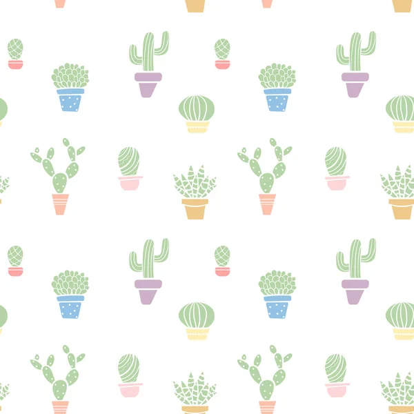 Seamless cute cactus print pattern background — Stock Vector © salomenj ...