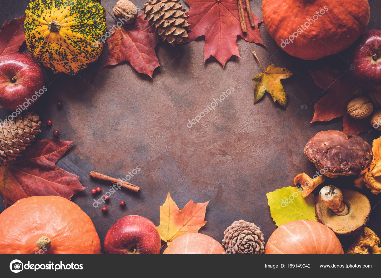 Autumn food border with copy space for text Stock Photo by ...