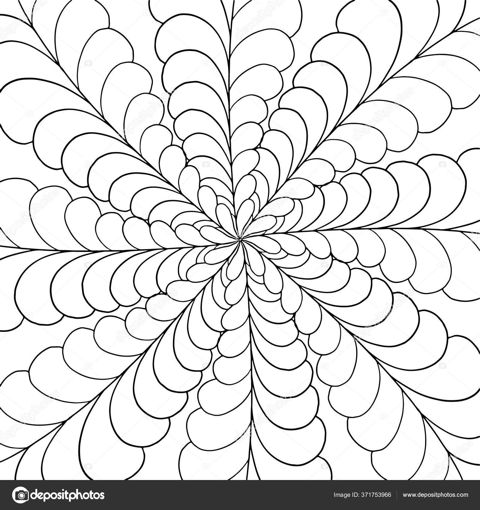 Pattern Hand Drawn Doodle Mandala Dynamic Contour Repeating Element ...