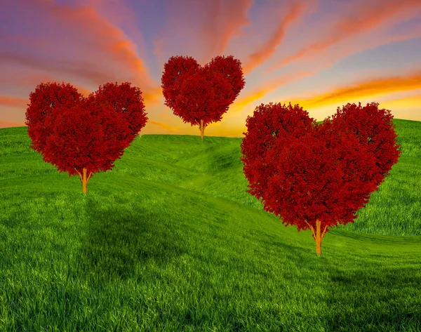 Heart shape tree on field Stock Photo by ©Photocreo 59804431