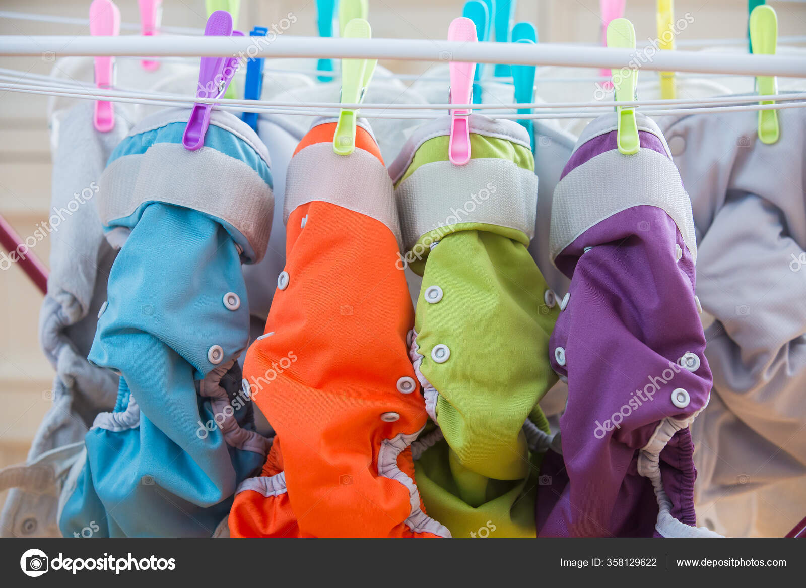 Diapers Laundry Indoors Eco Nappy Wash Drying Room Colorful Diapers ...