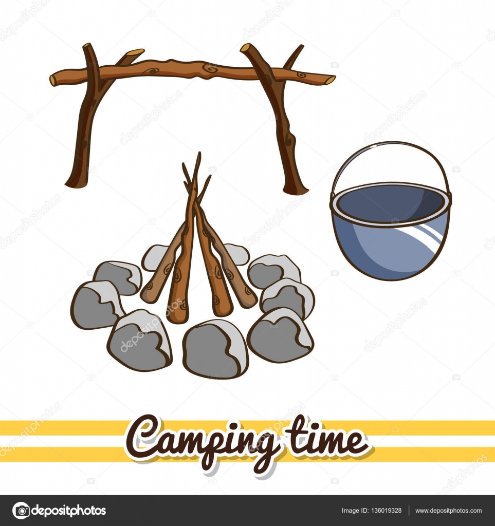 Camping Time Campfire Stock Illustration by ©your-solution #136019328