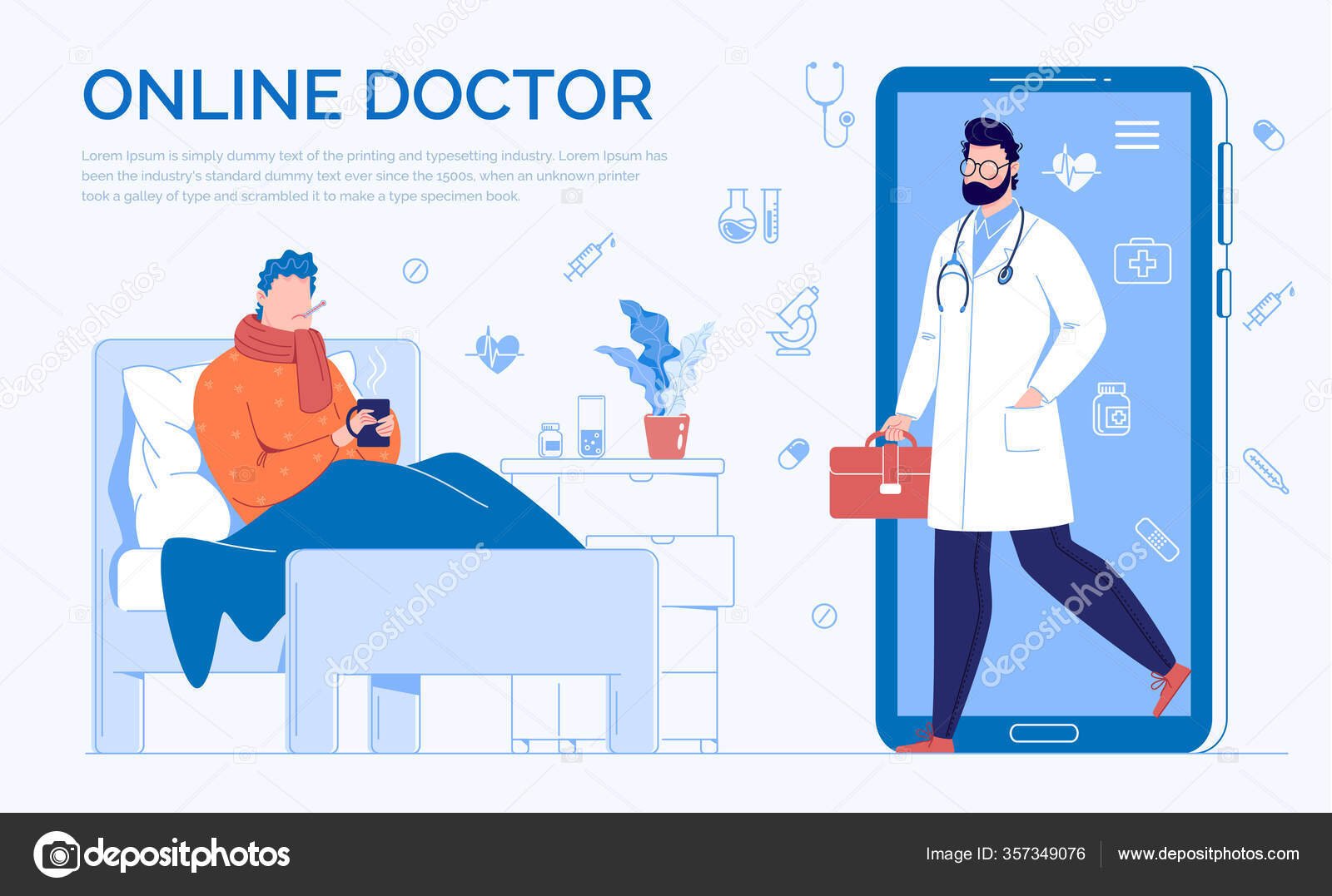 Phone Video Call Doctor Application Smartphone Online Medical Advice ...