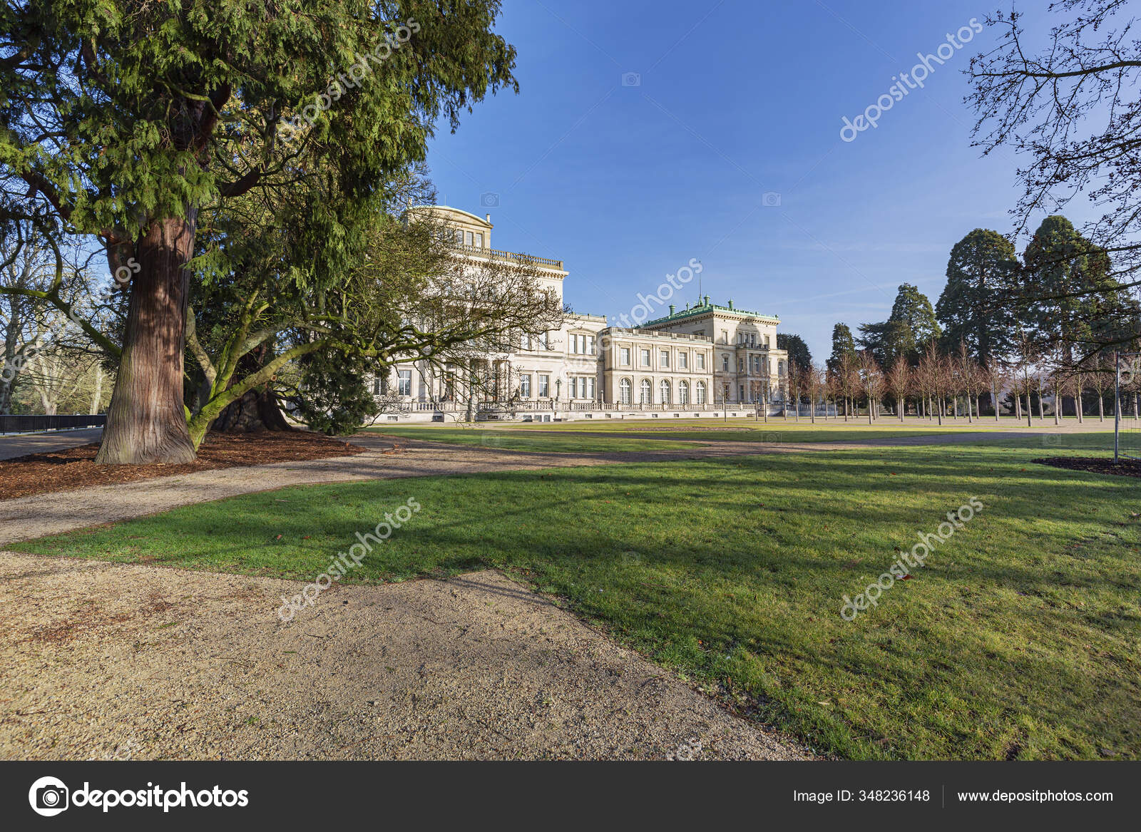 Essen Parkview Manor House Villa Huegel Wintertime Trees North Rhine ...