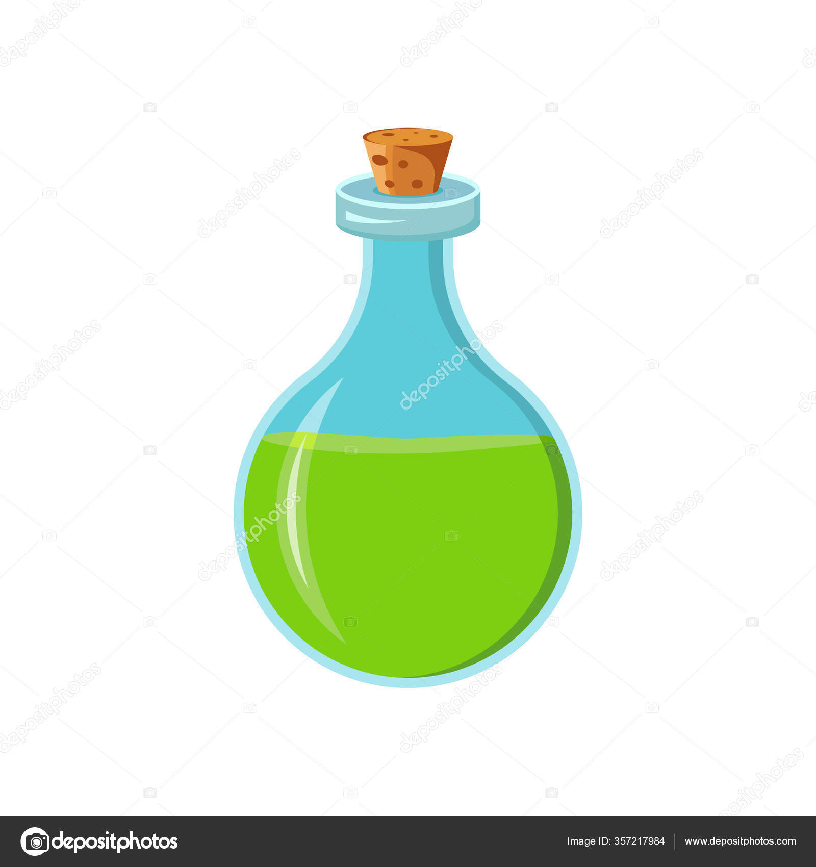 Flask Liquid Magic Alchemical Elixir Witch Drink Vector Image Isolated ...