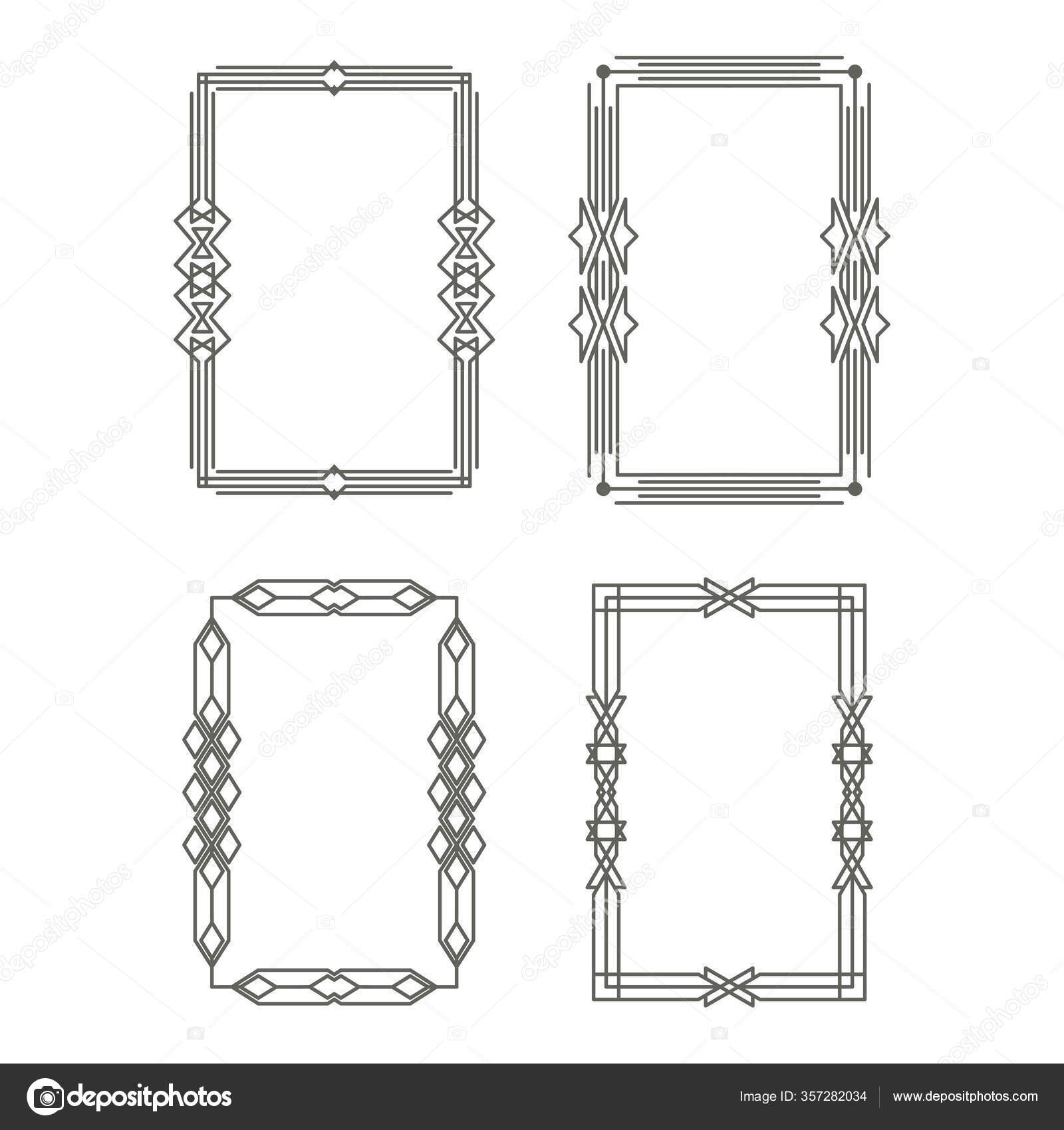 Art Deco Line Art Border