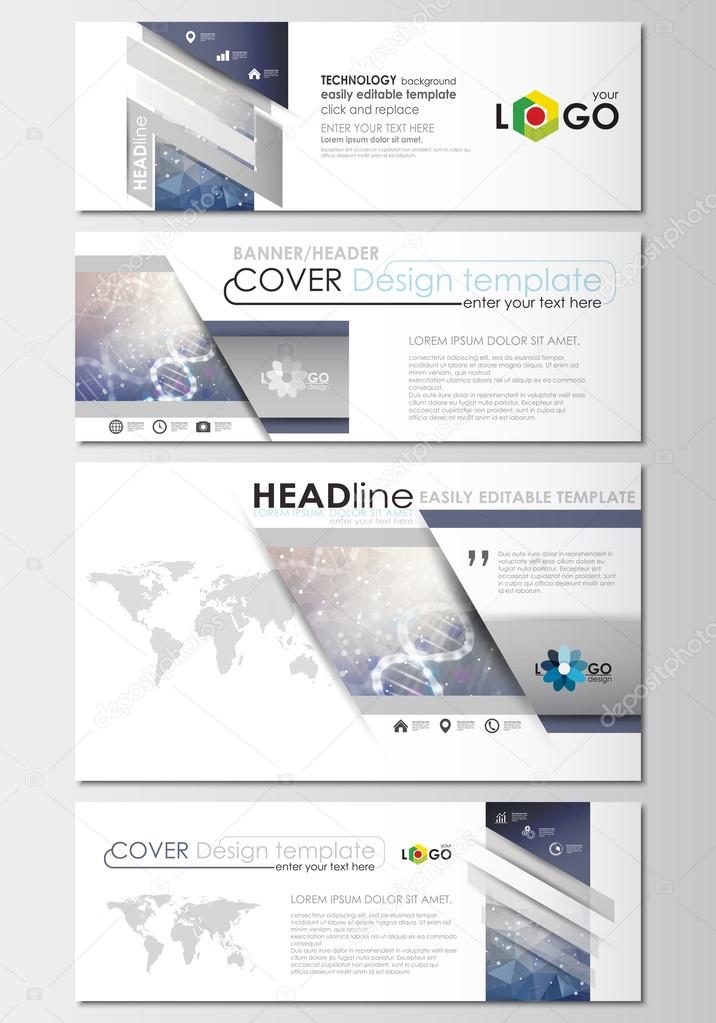Social media and email headers set, modern banner templates. Cover ...