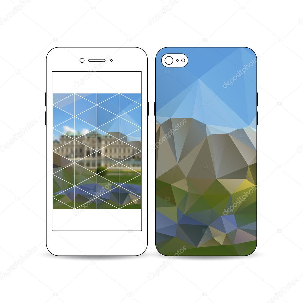 Mobile smartphone with an example of the screen and cover design ...