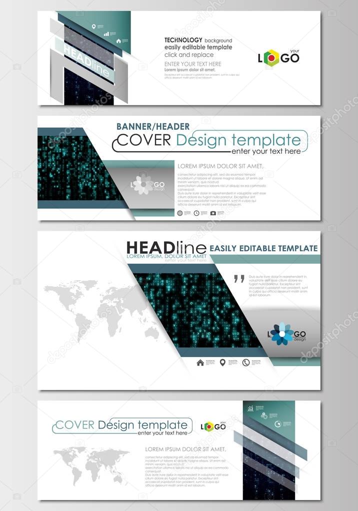 Social media and email headers set, modern banners. Business templates ...