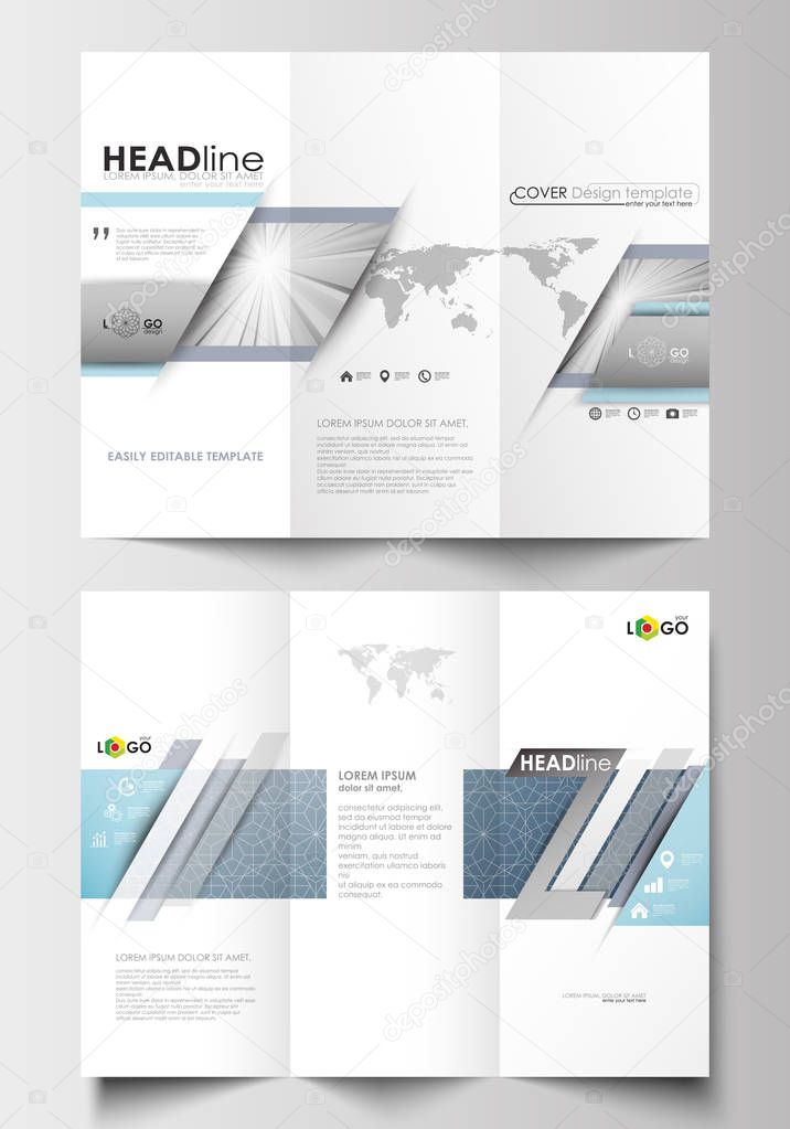 Image vectorielle Tri-fold brochures modèles d'affaires des deux côtés ...