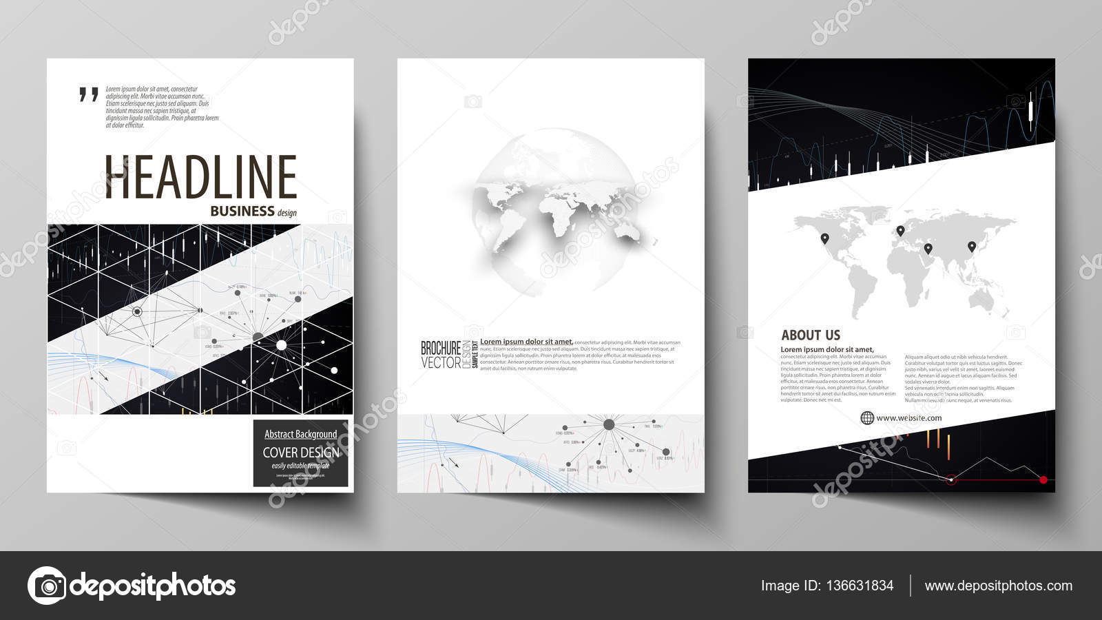 Бізнес шаблони для брошури флаєрів щорічного звіту Шаблон дизайну обкладинки векторне