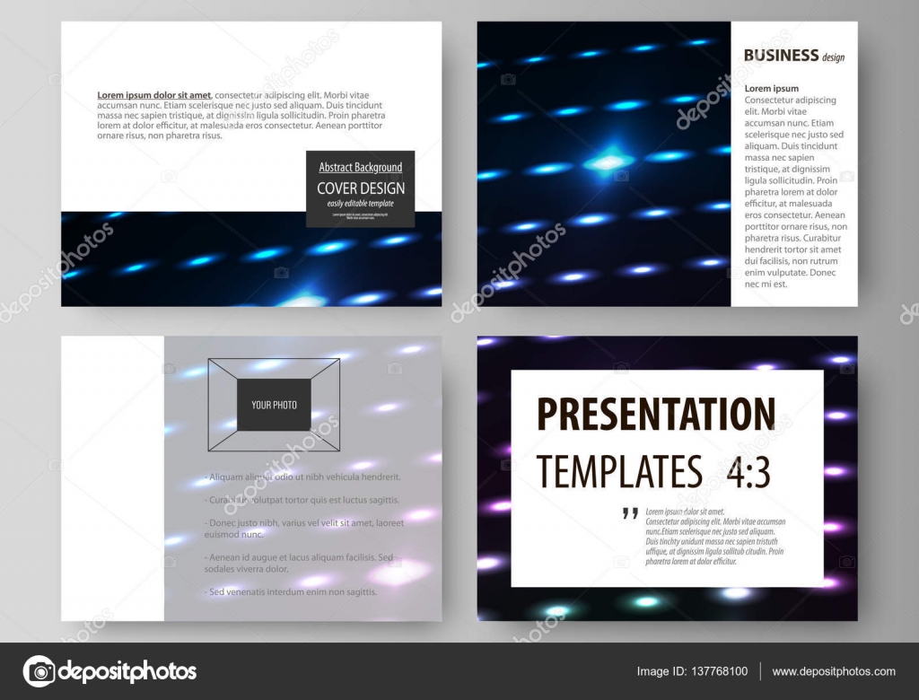 Business templates for presentation slides. Layouts in flat style ...