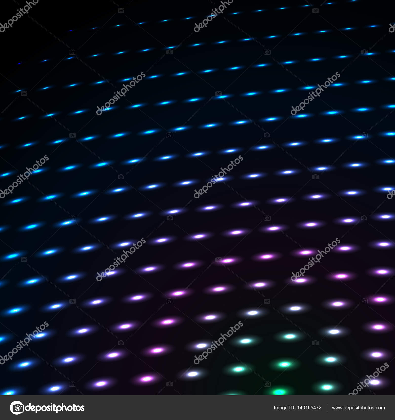 Abstract blue color neon dots, dotted technology background. Glowing ...