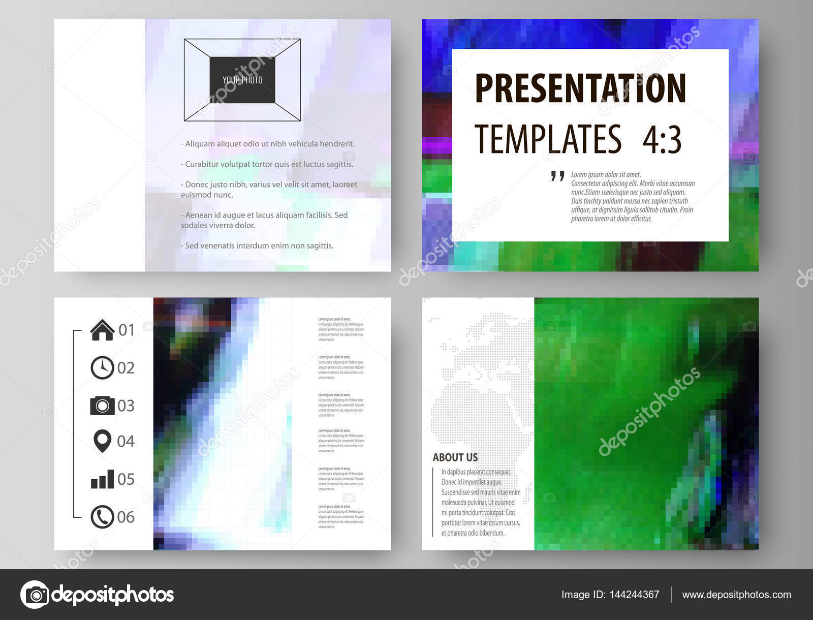 Templat bisnis untuk slide presentasi. Layout vektor abstrak mudah ...