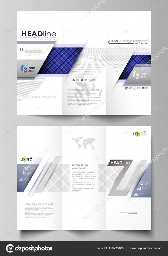 Tri-fold brochure business templates on both sides. Easy editable ...