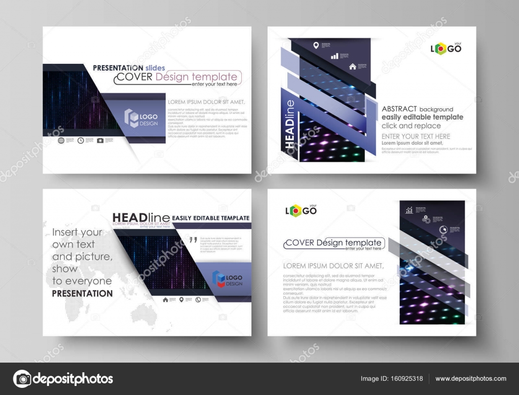 Business templates for presentation slides. Layouts in flat style ...