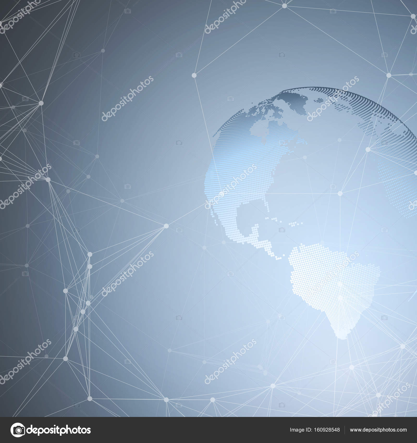 Abstract futuristic network shapes. High tech background, connecting ...