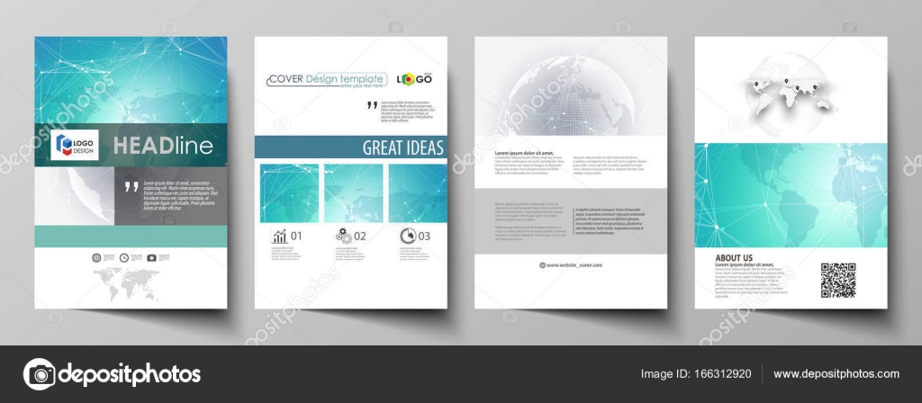 The vector illustration of the editable layout of A4 format covers ...
