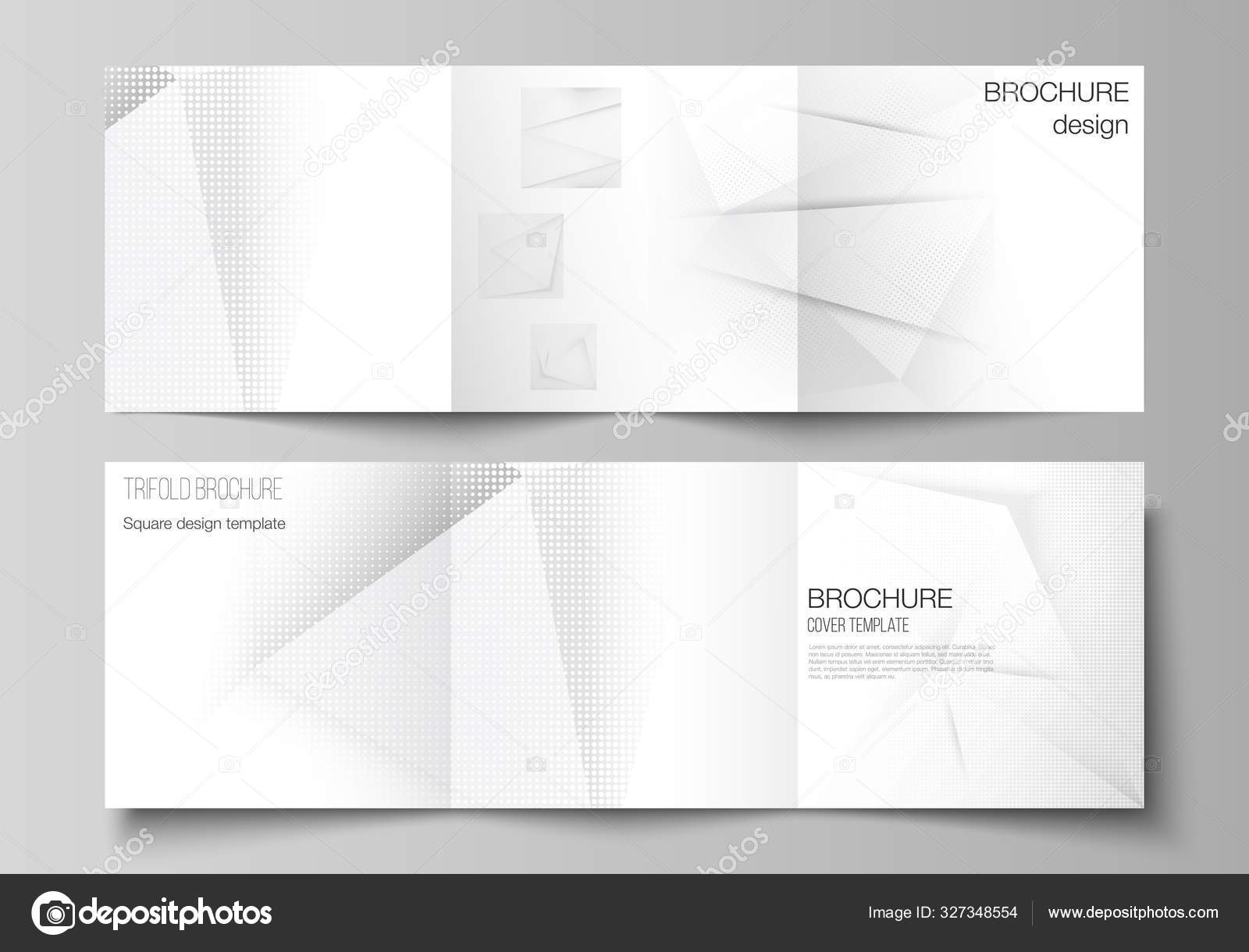 Vector layout of square cover design templates for trifold brochure ...
