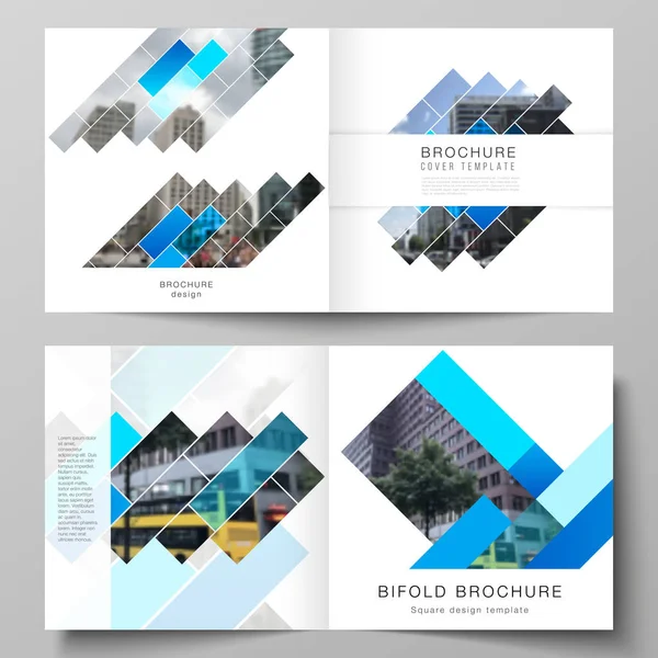 Vector layout of square format covers templates for trifold brochure ...