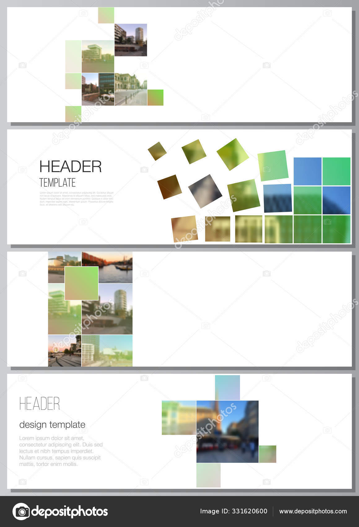 Vector layout of headers, banner design templates for website footer ...