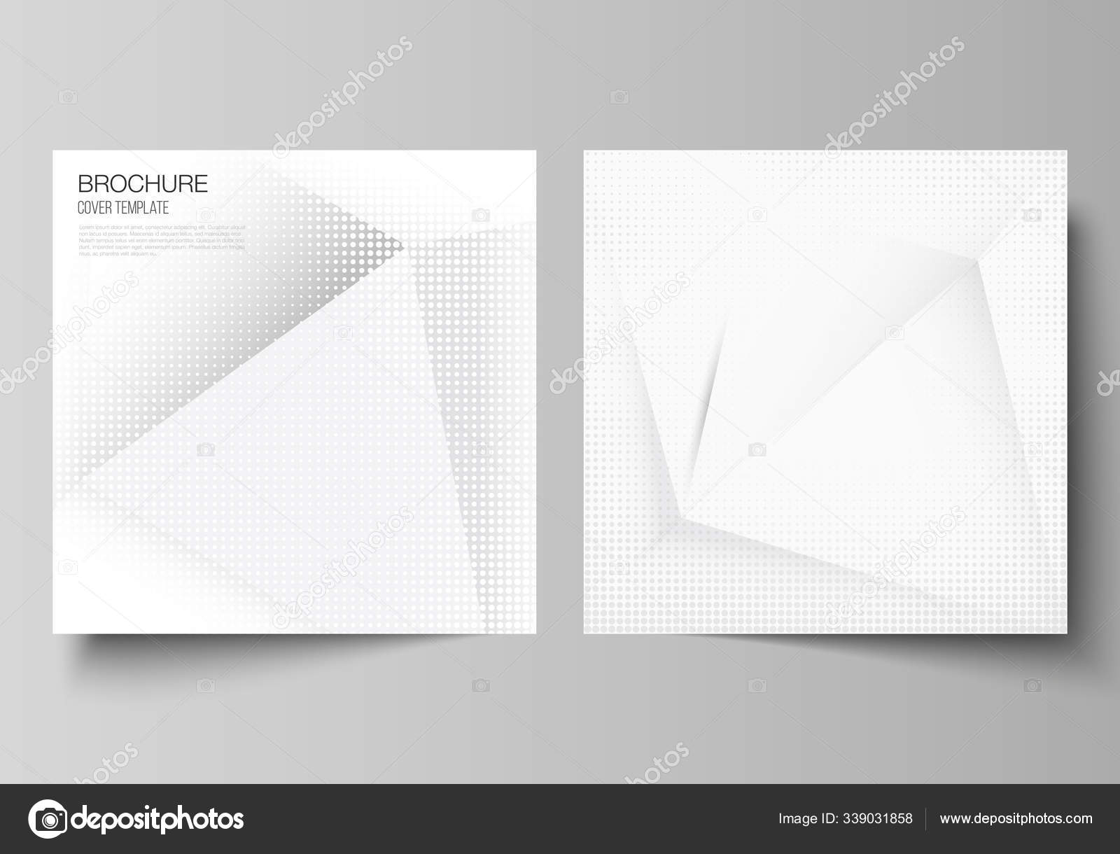 Vector layout of two square covers design templates for brochure, flyer ...