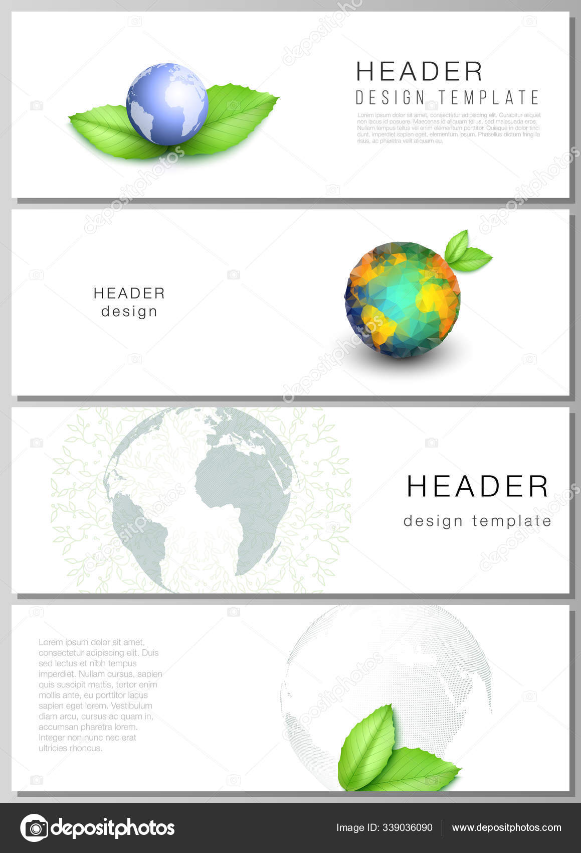 Vector layout of headers, banner design templates for website footer ...