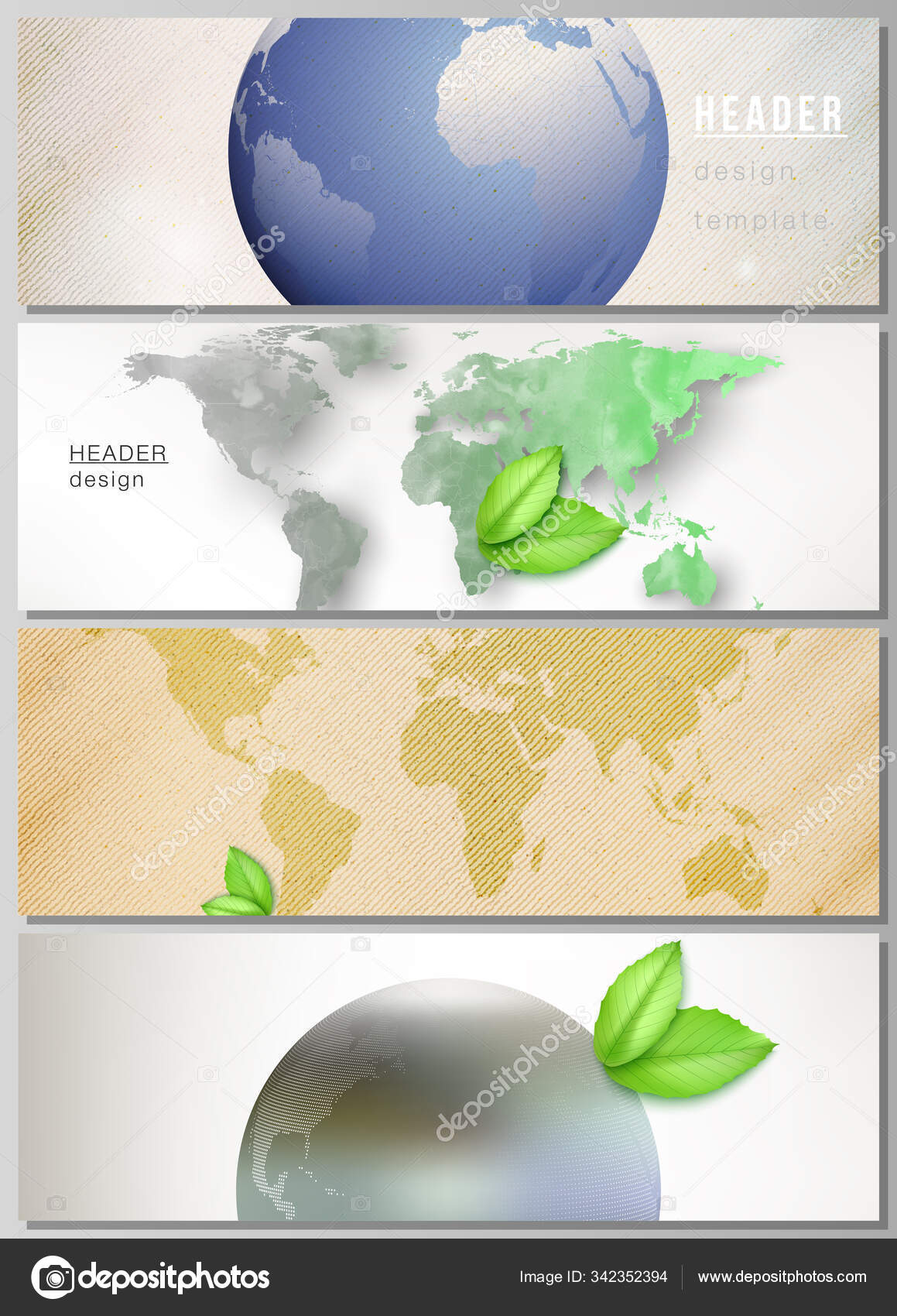 Vector layout of headers, banner design templates for website footer ...