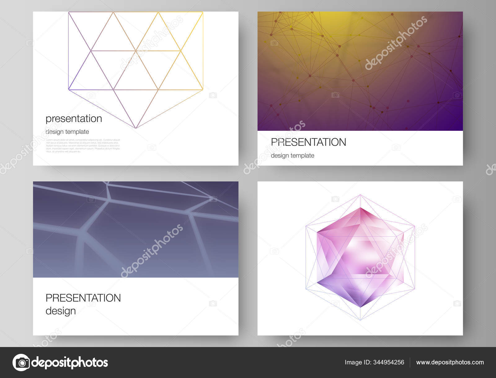 The minimalistic abstract vector layout of the presentation slides ...
