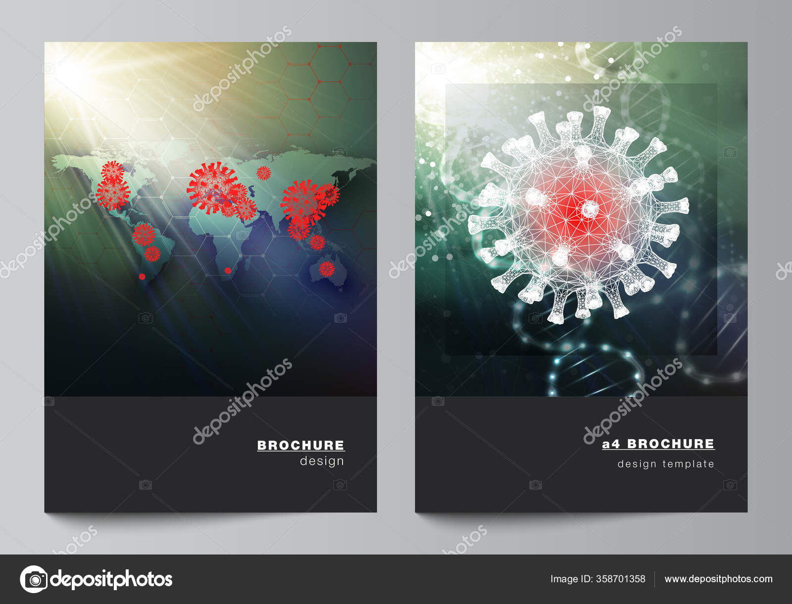 Vector layout of A4 cover mockups templates for brochure, flyer layout ...