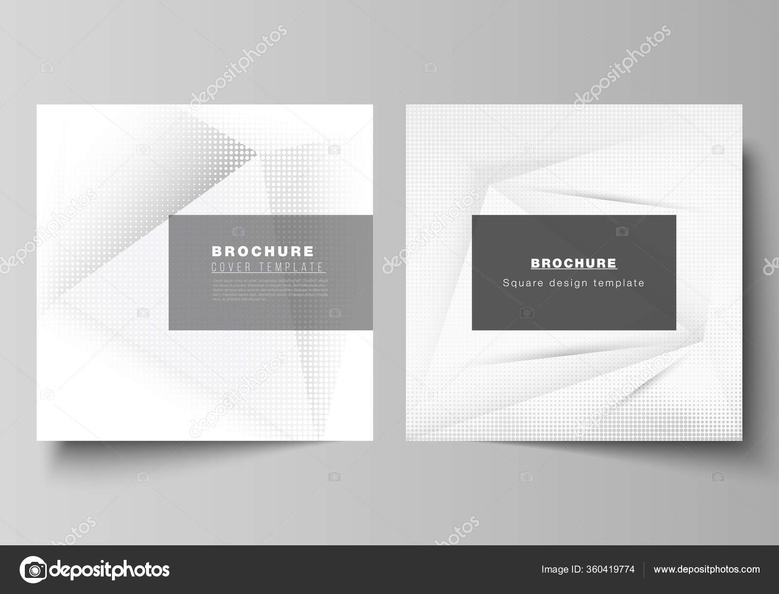 Vector layout of two square covers design templates for brochure, flyer ...