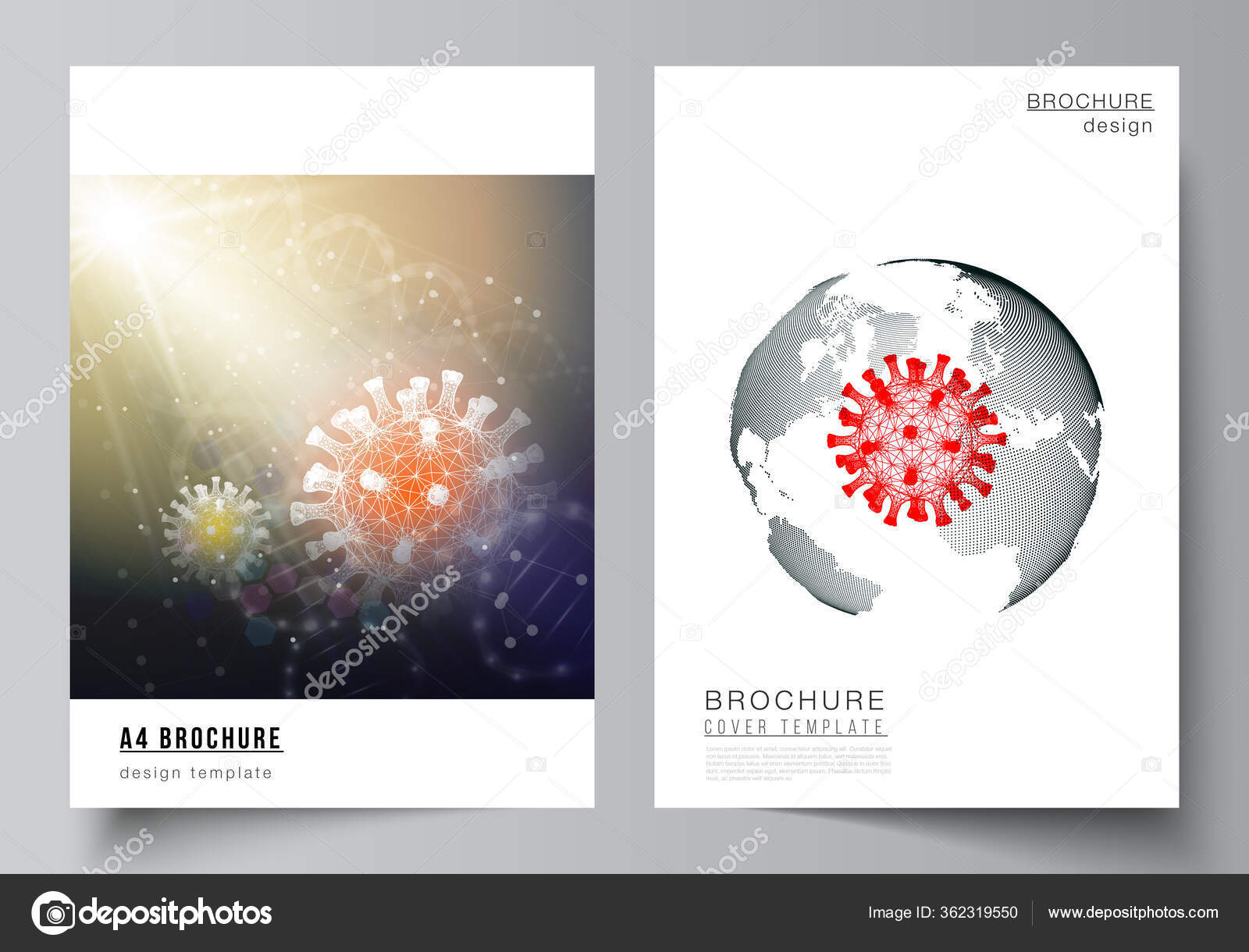 Vector layout of A4 cover mockups templates for brochure, flyer layout ...