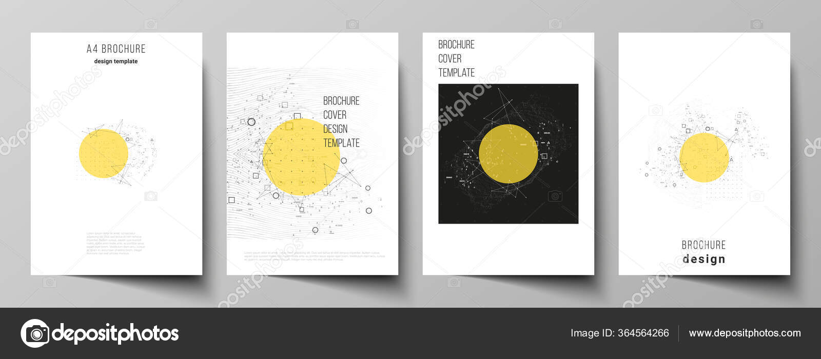Vector layout of A4 format modern cover mockups design templates for ...