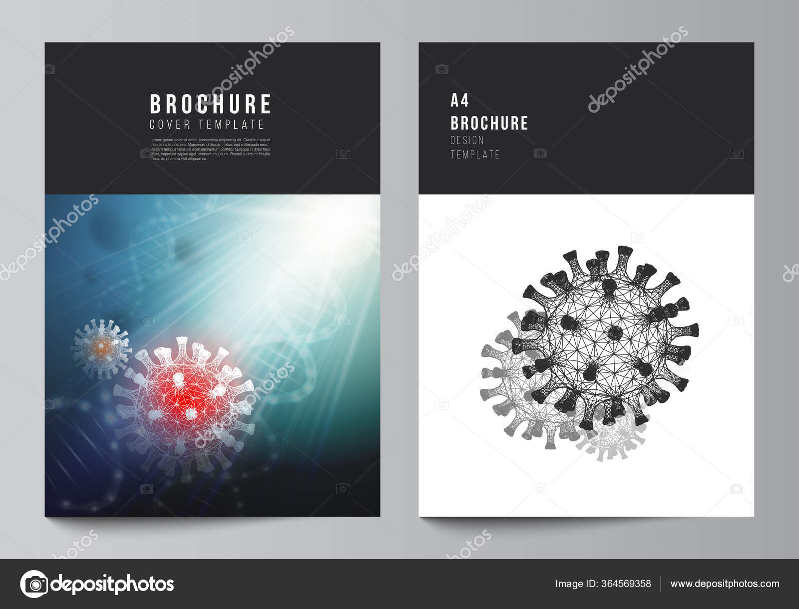 Vector layout of A4 cover mockups templates for brochure, flyer layout ...