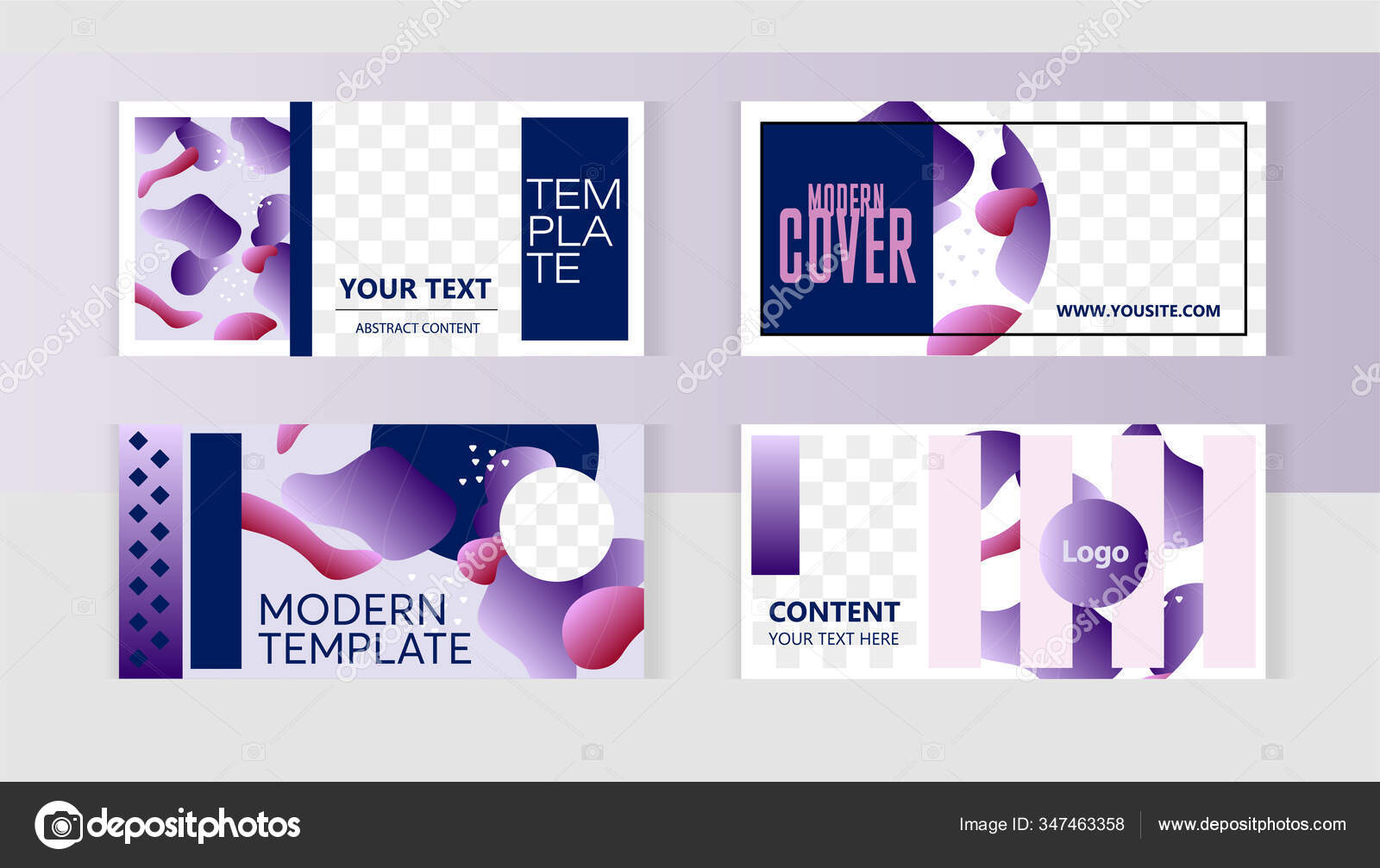 Trendy Editable Set Templates Background Set Horizontal Banner ...