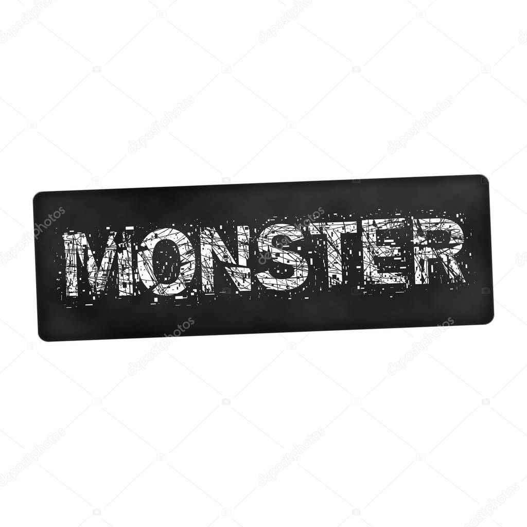Monster white wording on black background Stock Photo by ©fordzolo ...