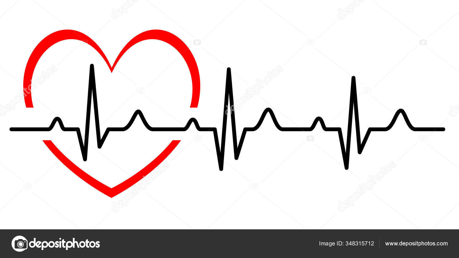 Vektordarstellung Des Herzens Mit Elektrokardiogramm - Vektorgrafik ...