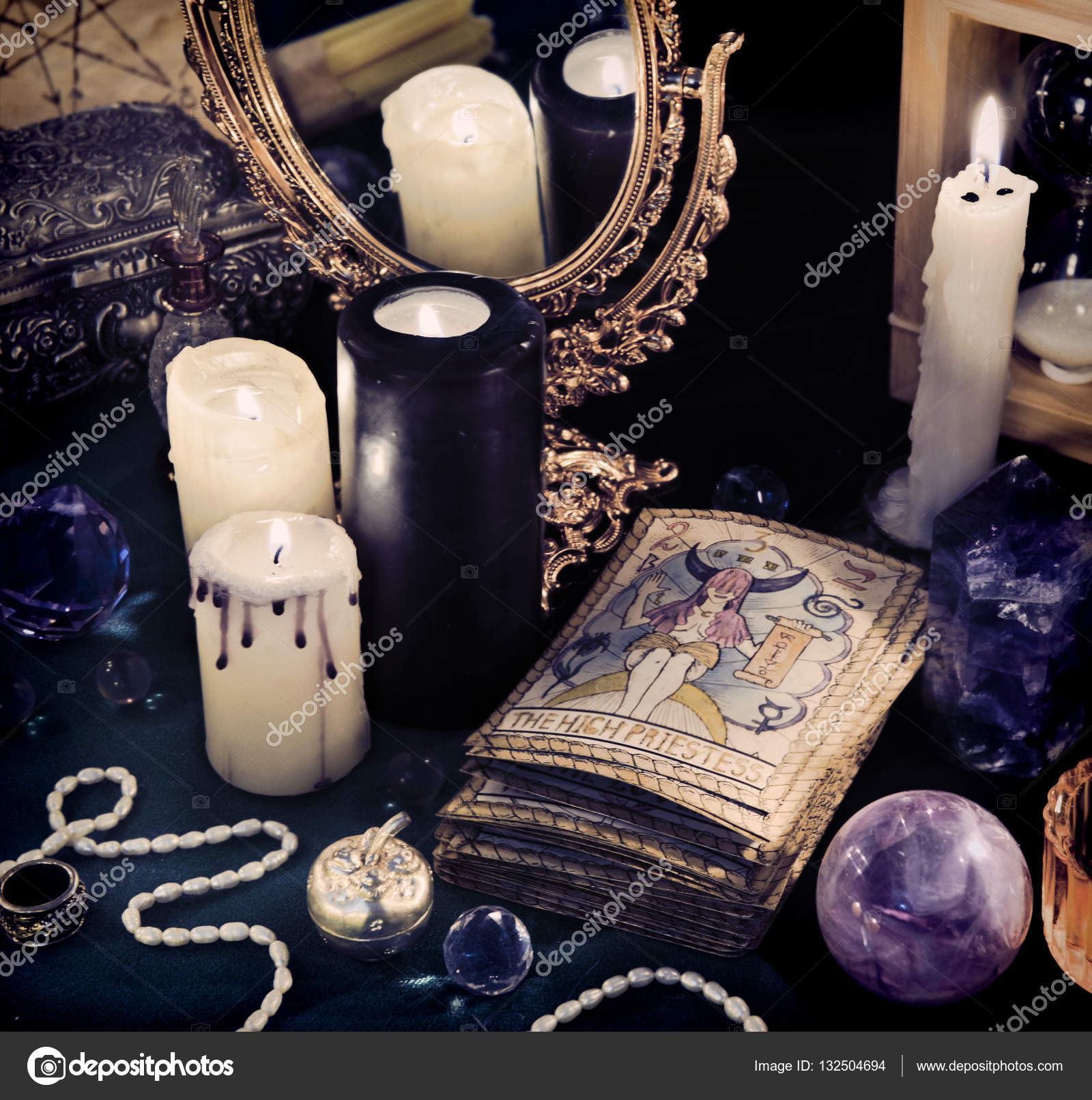 Black magic still life with the Tarot cards — Stock Photo © Samiramay ...