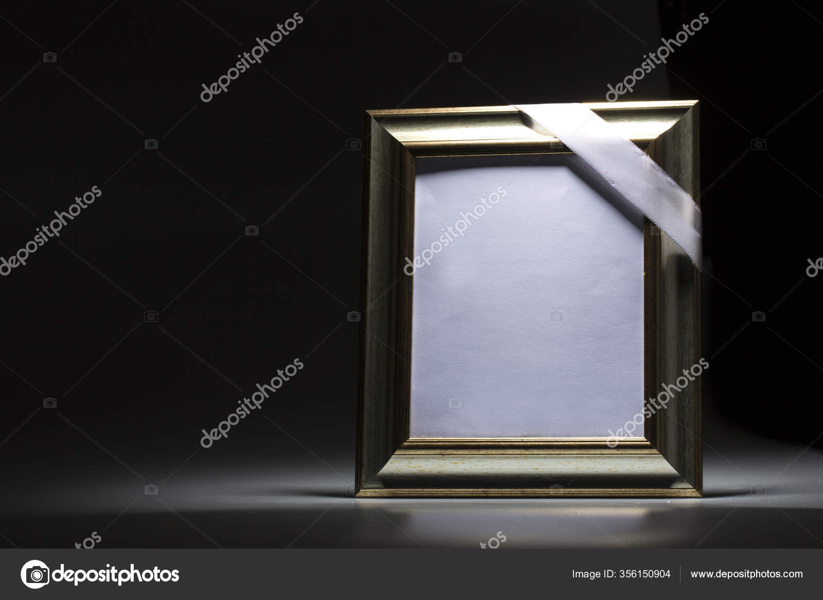 Blank Mourning Frame Sympathy Card Dark Background Stock Photo by ...