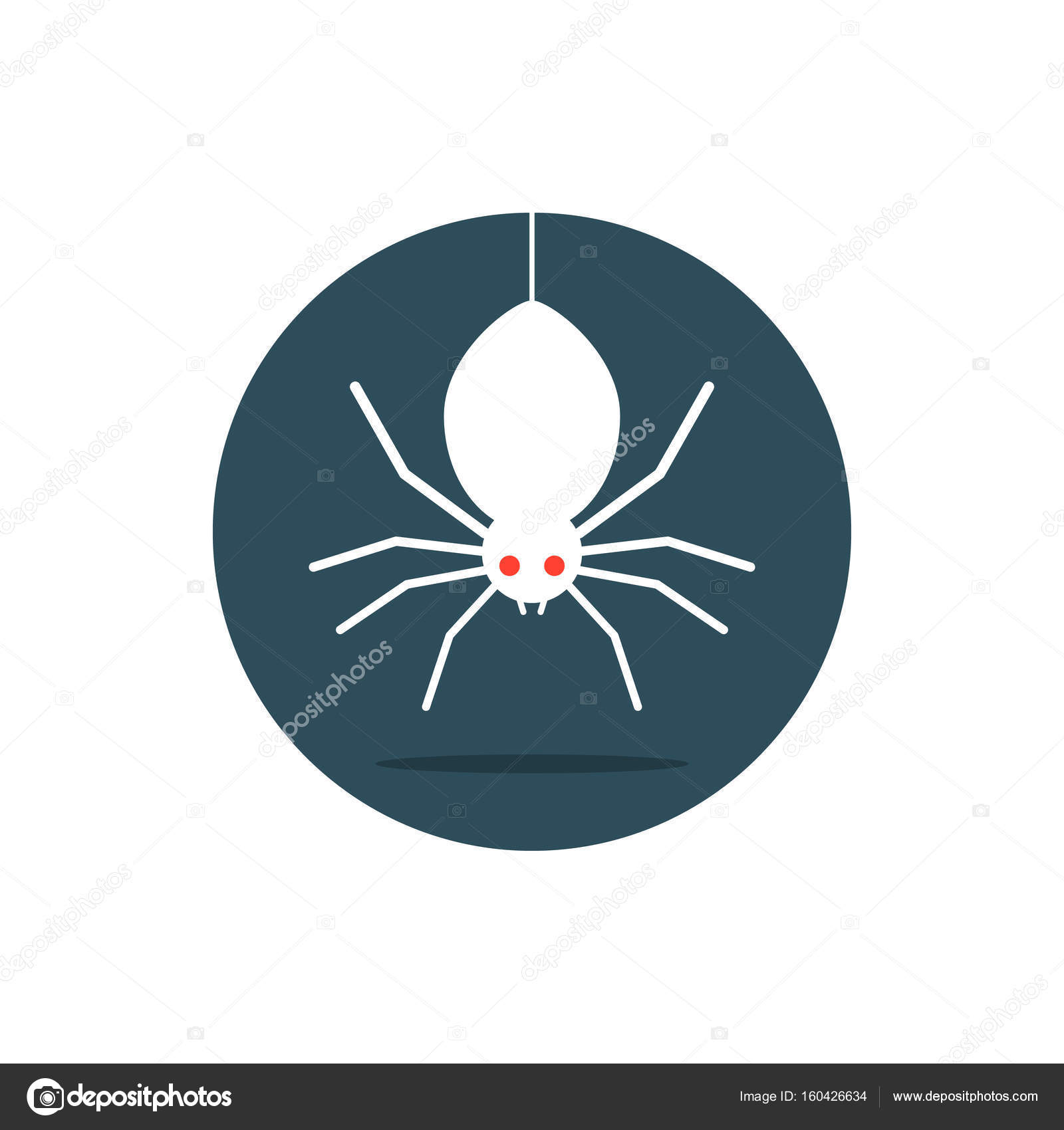 White spider hanging in circle Stock Vector Image by ©HoldenKolf #160426634