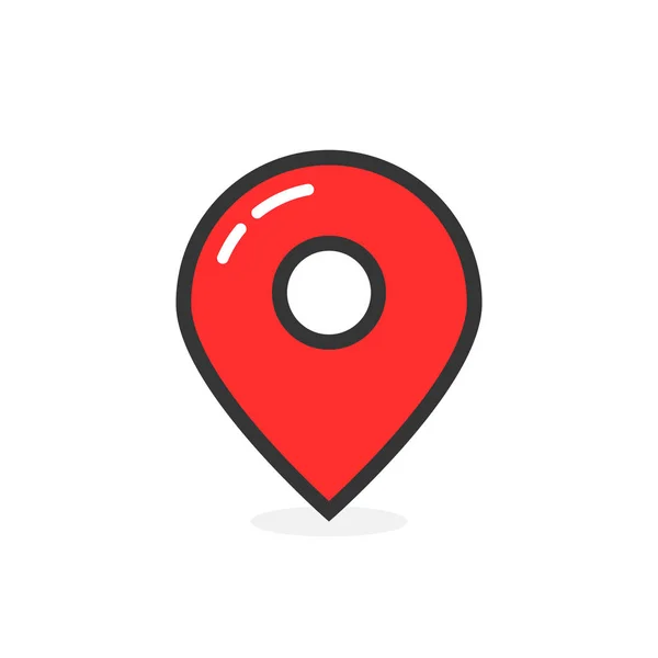 Red simple map pin with shadow ⬇ Vector Image by © HoldenKolf | Vector ...