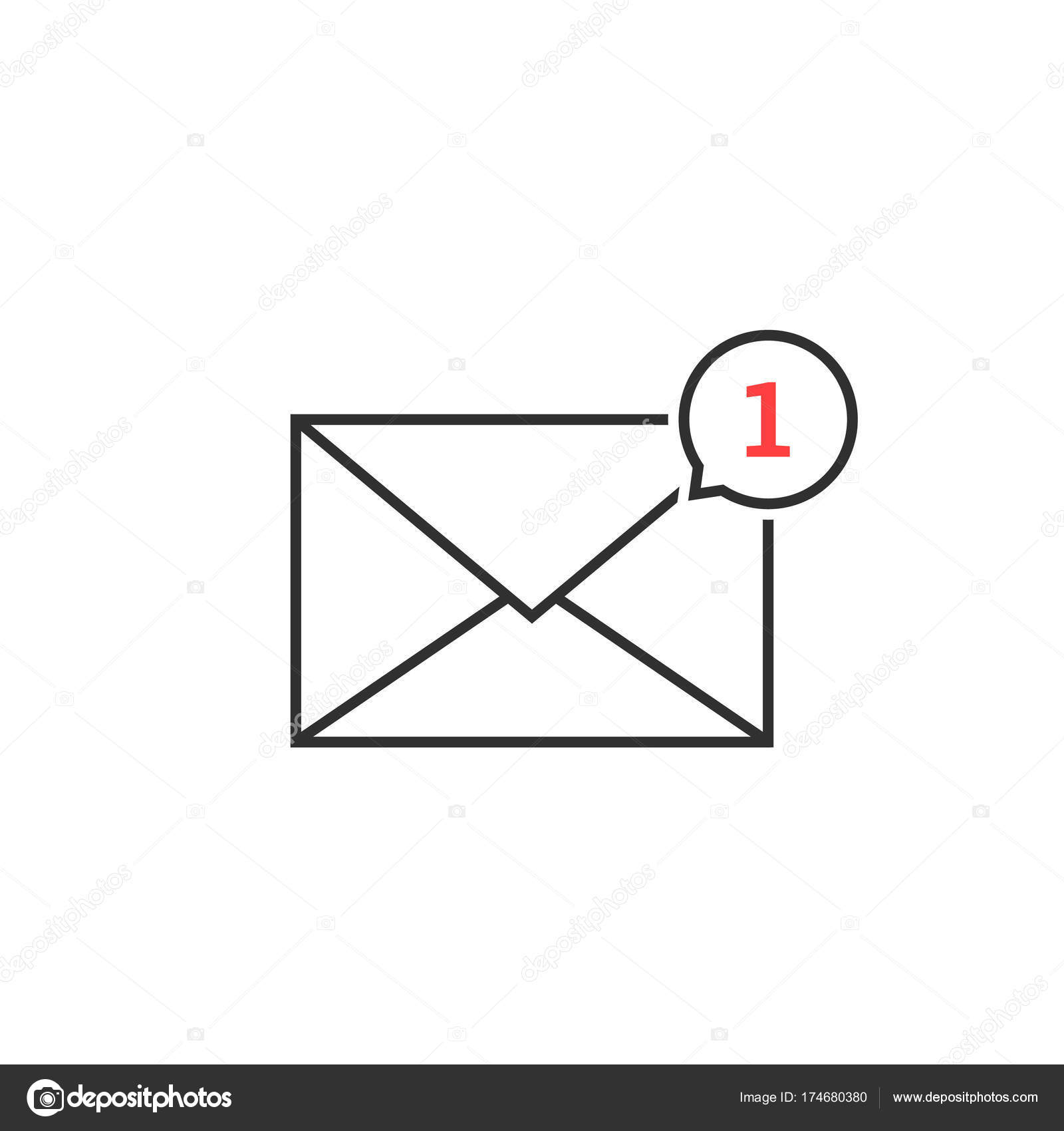 Thin line notification icon speech bubble Stock Vector Image by ...