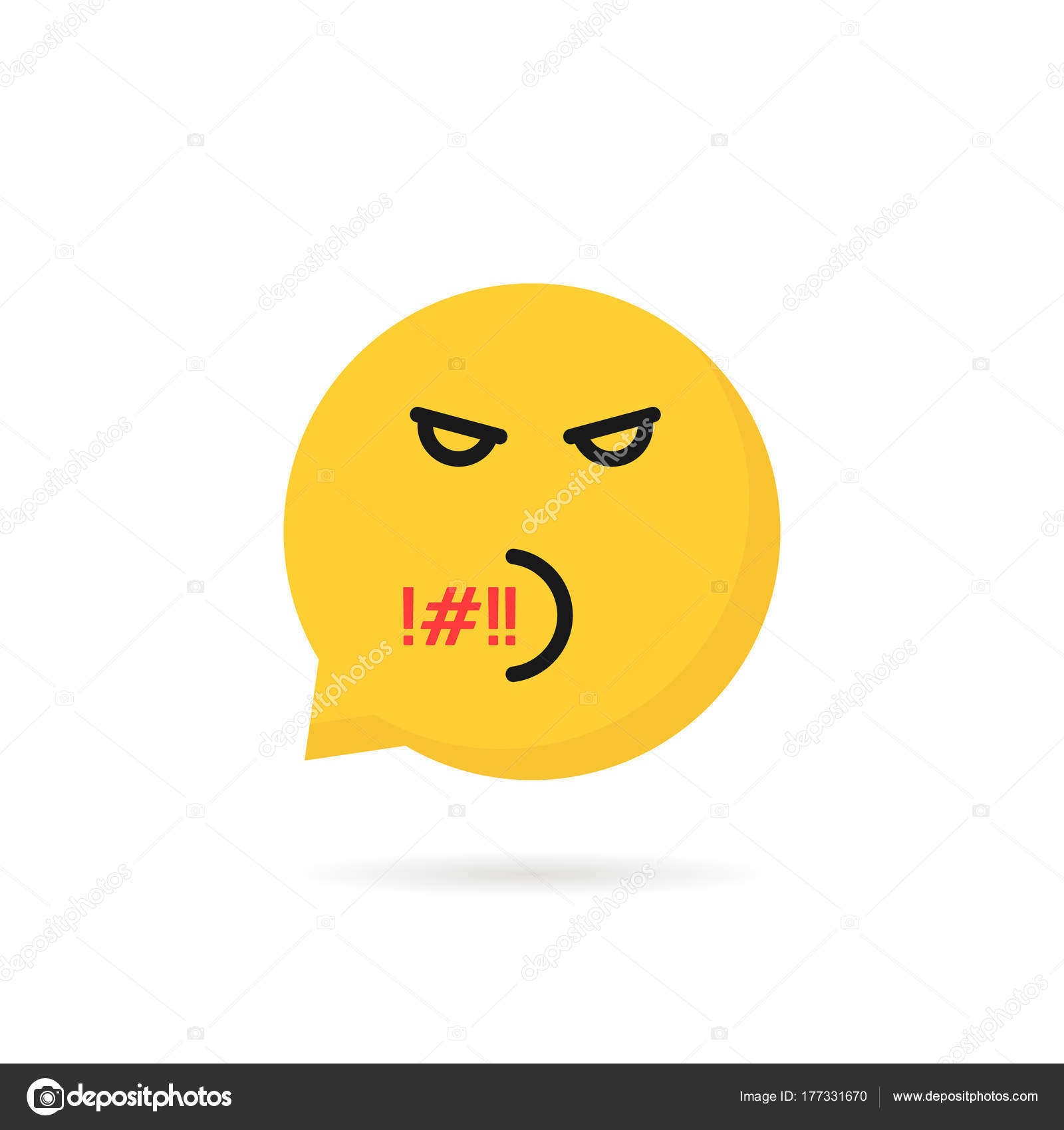 Rude emoji discurso bolha logotipo Vetor de ©HoldenKolf 177331670
