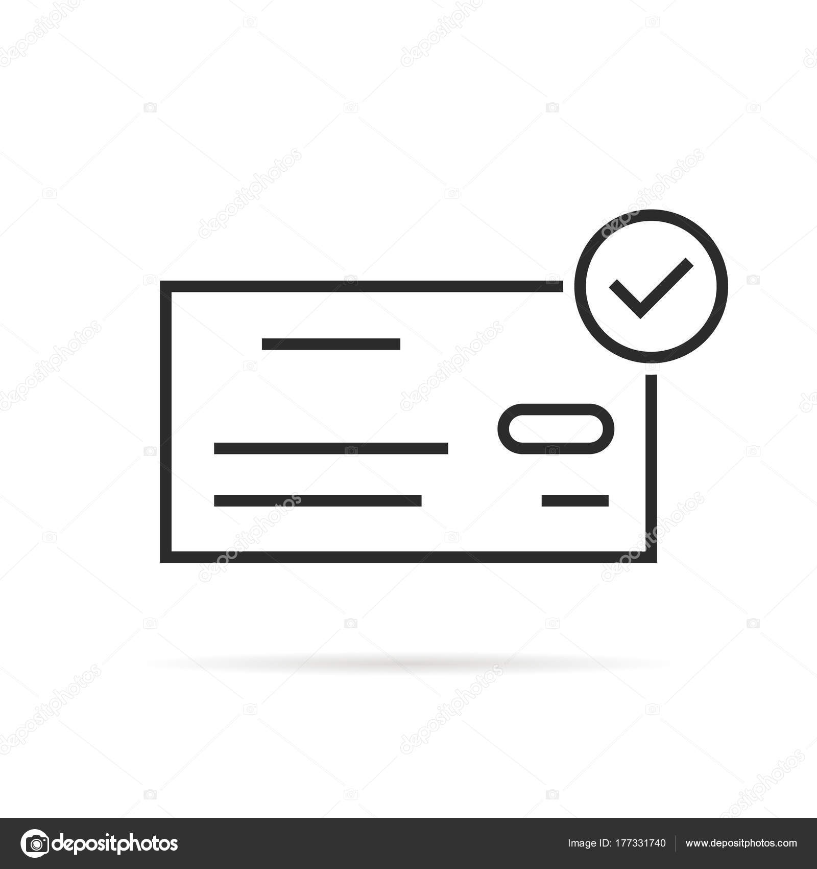 Thin line bank check icon like salary Stock Vector Image by ©HoldenKolf ...