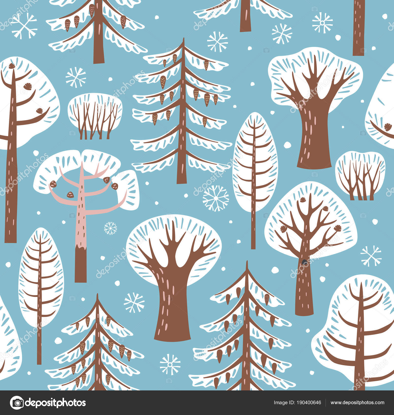 Forest Trees Seamless Background Winter Vector Graphics Seamless Pattern Stock Vector Image by ...